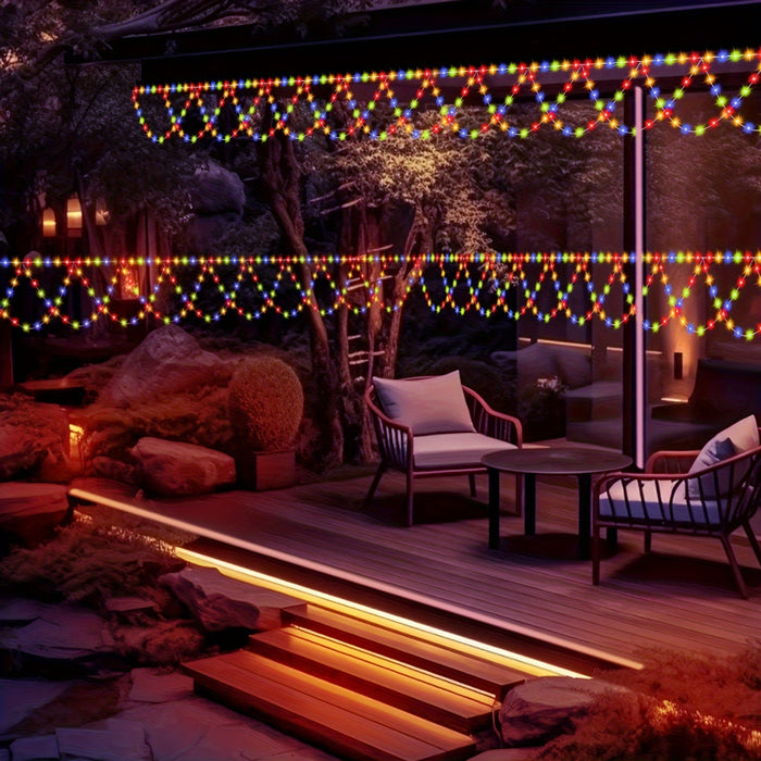 Outdoor Christmas Lights LED Balcony Hanging Fairy String